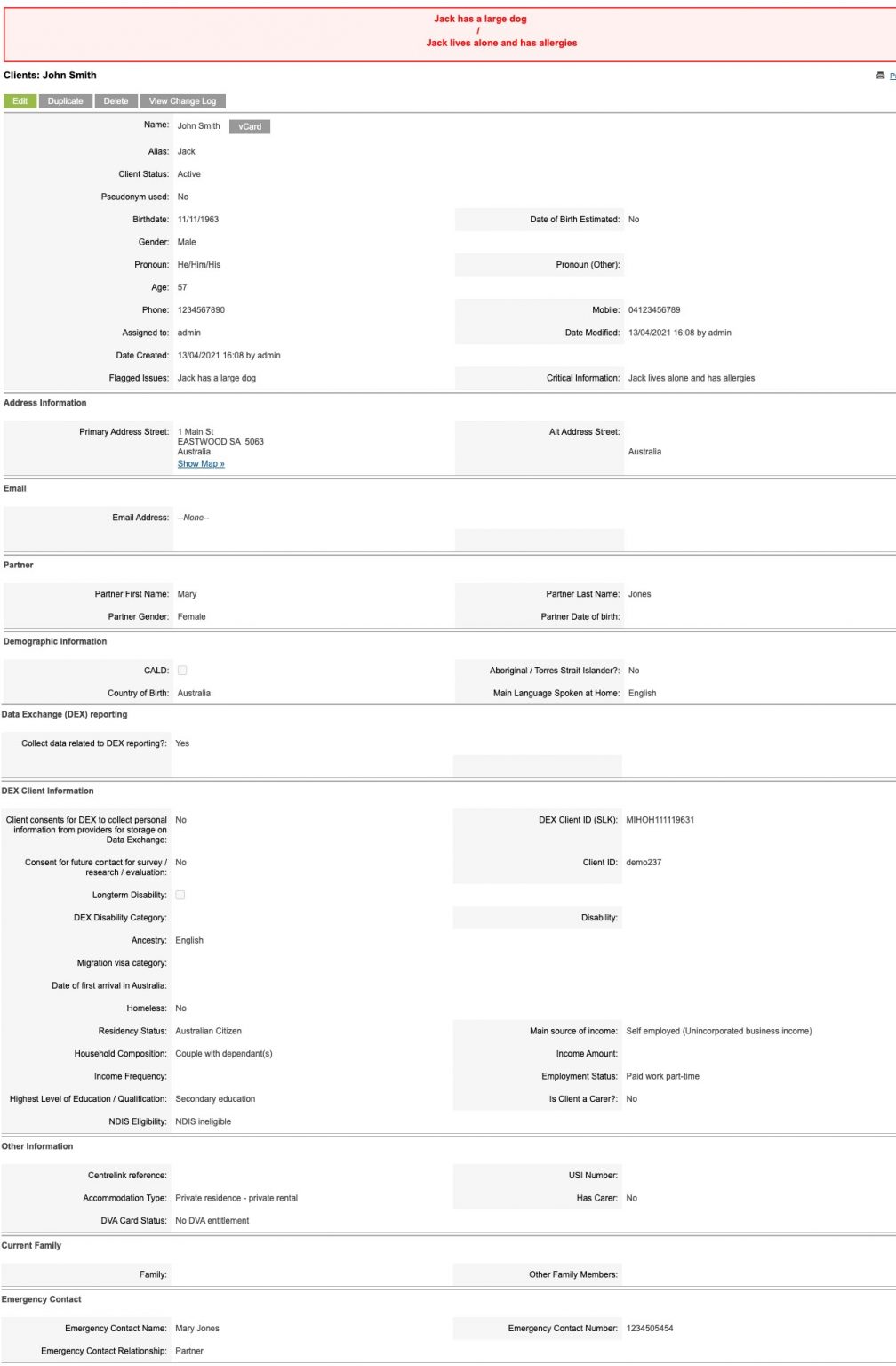 Create a Client record – Community Data Solutions