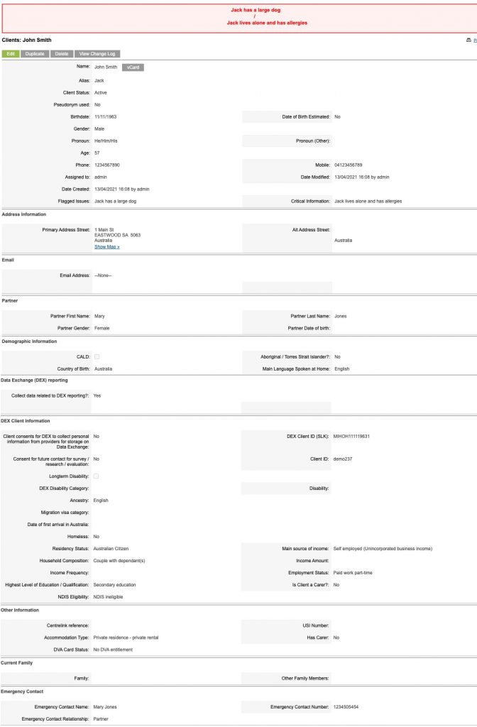 Create a Client record – Community Data Solutions