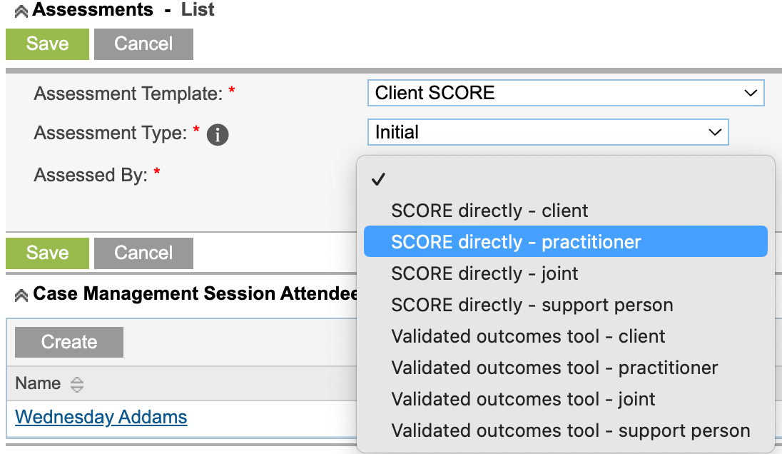 DSS SCORE Assessment for an Individual – Community Data Solutions