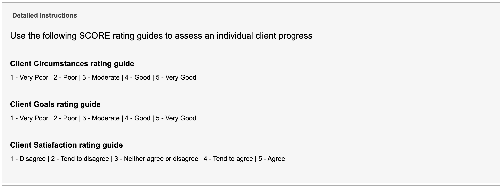 DSS SCORE Assessment for an Individual – Community Data Solutions