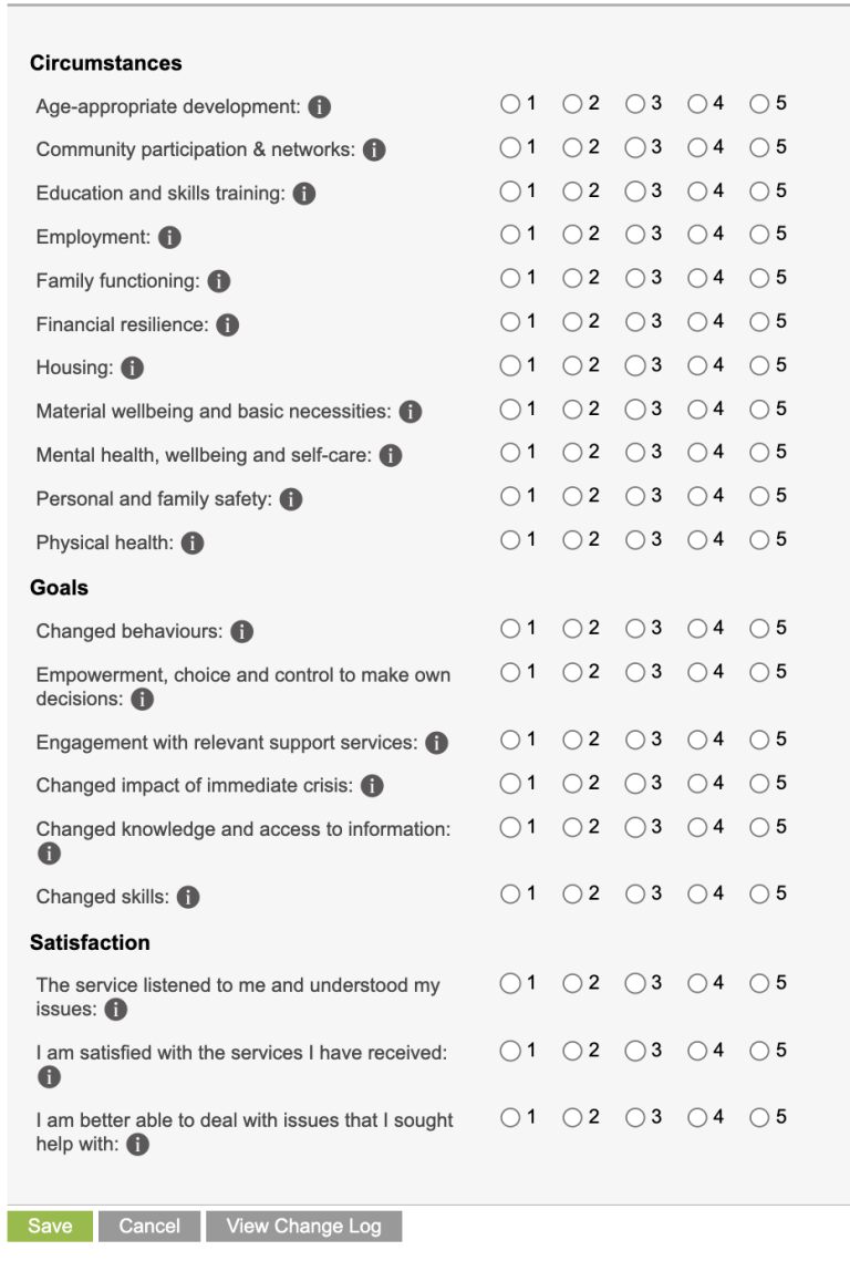 DSS SCORE Assessment for an Individual – Community Data Solutions