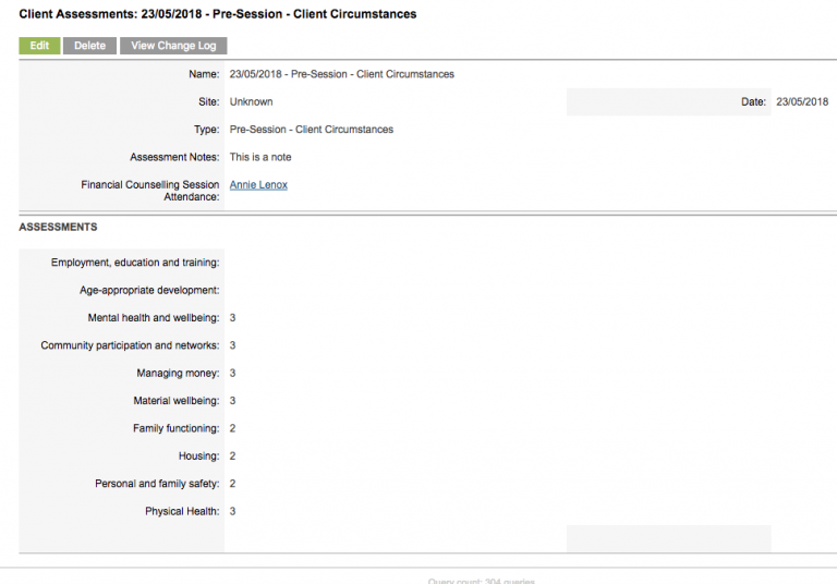 DSS SCORE Assessment for an Individual – Community Data Solutions
