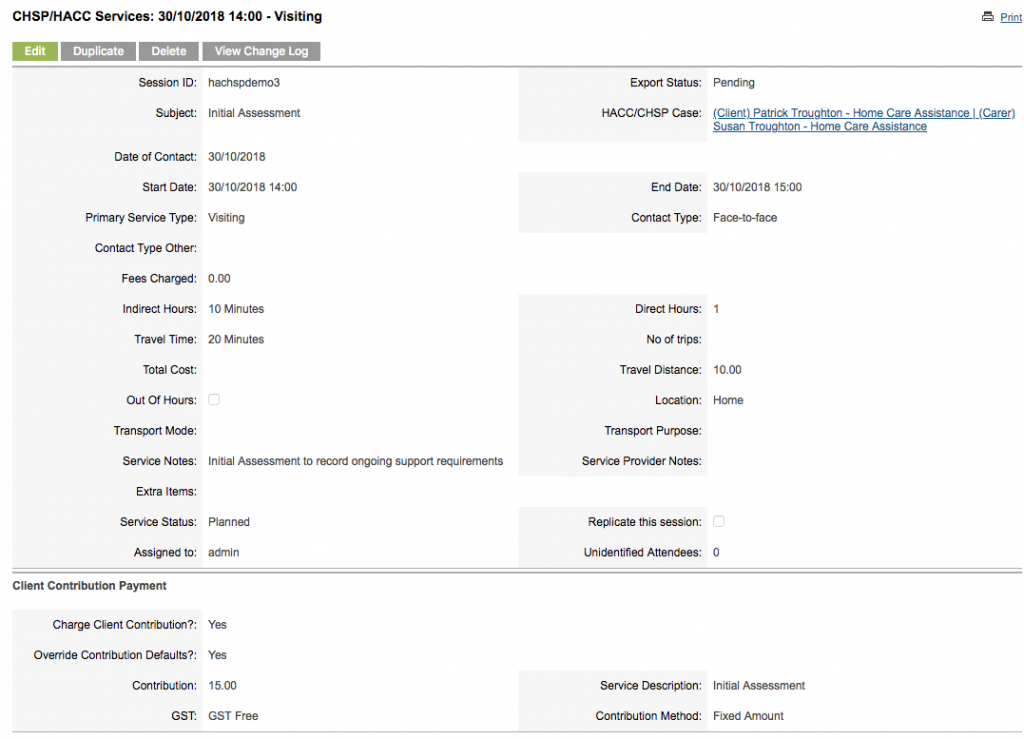 Mark a CHSP Service as Delivered – Community Data Solutions
