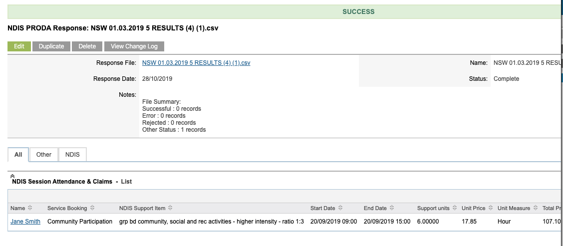 Recording PRODA Claim Responses – Community Data Solutions