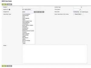 NDIS Case Notes – Individual – Community Data Solutions