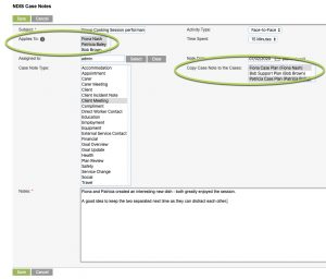 NDIS Case Notes – Individual – Community Data Solutions