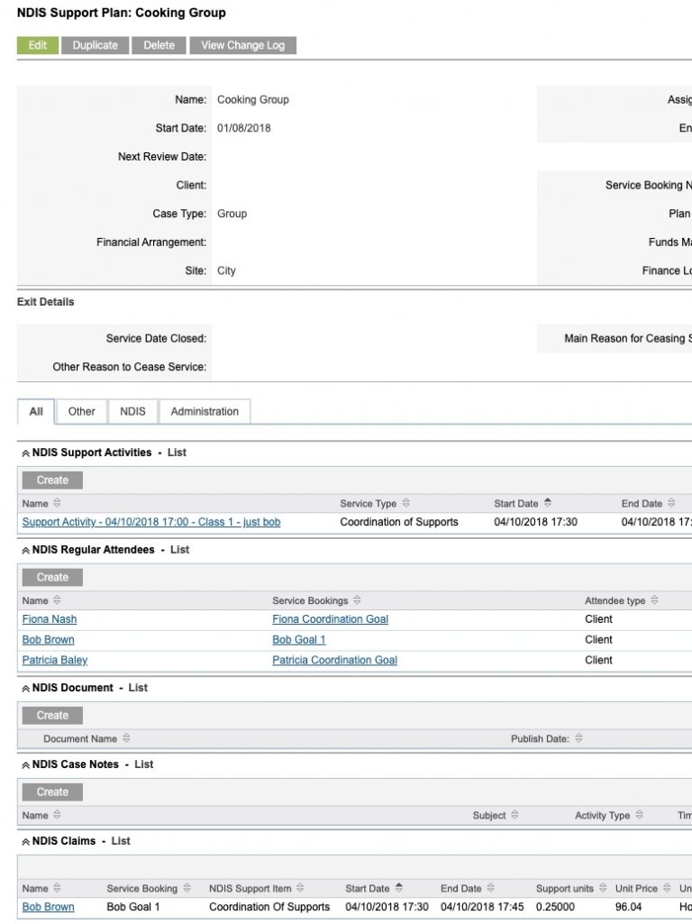 NDIS Case Notes – Individual – Community Data Solutions