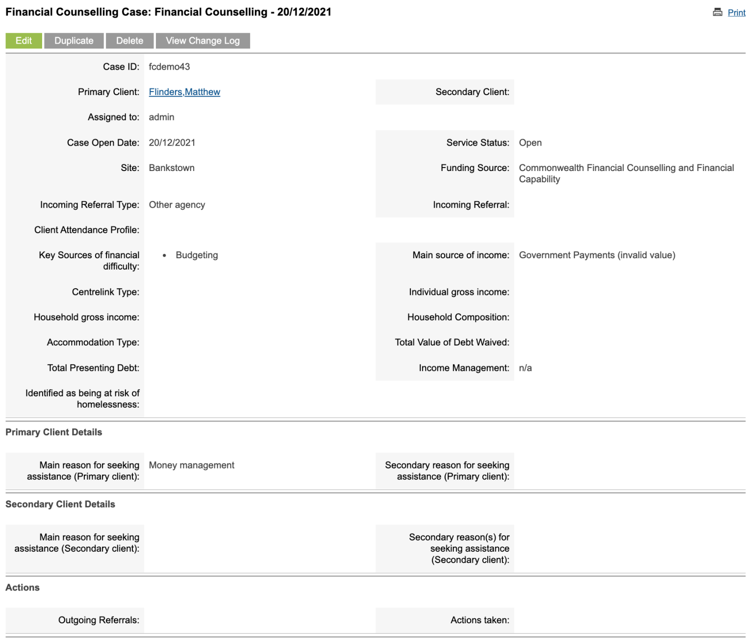 Create a Financial Counselling Session – Community Data Solutions