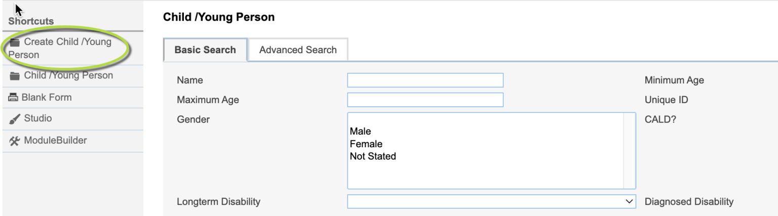 PSP – How to create a Child/Young Person record – Community Data Solutions