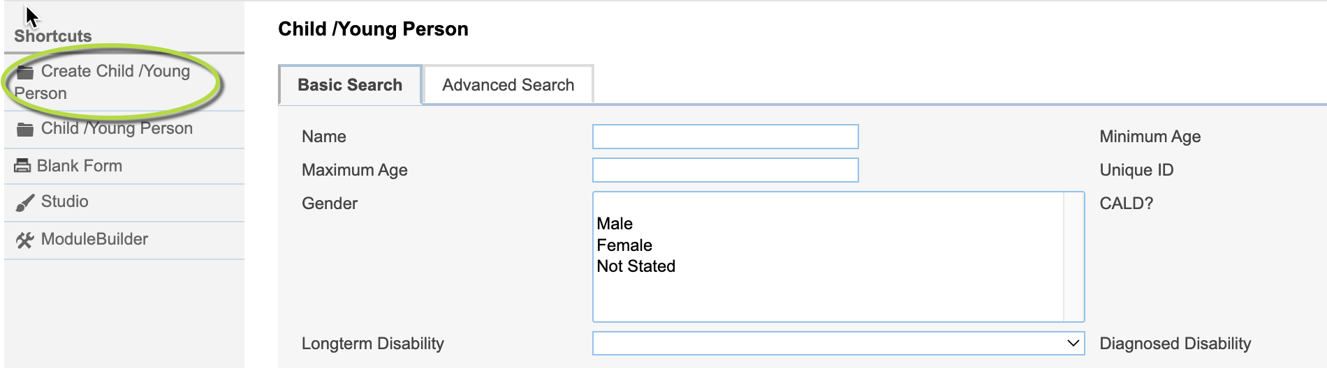PSP – How to create a Child/Young Person record – Community Data Solutions