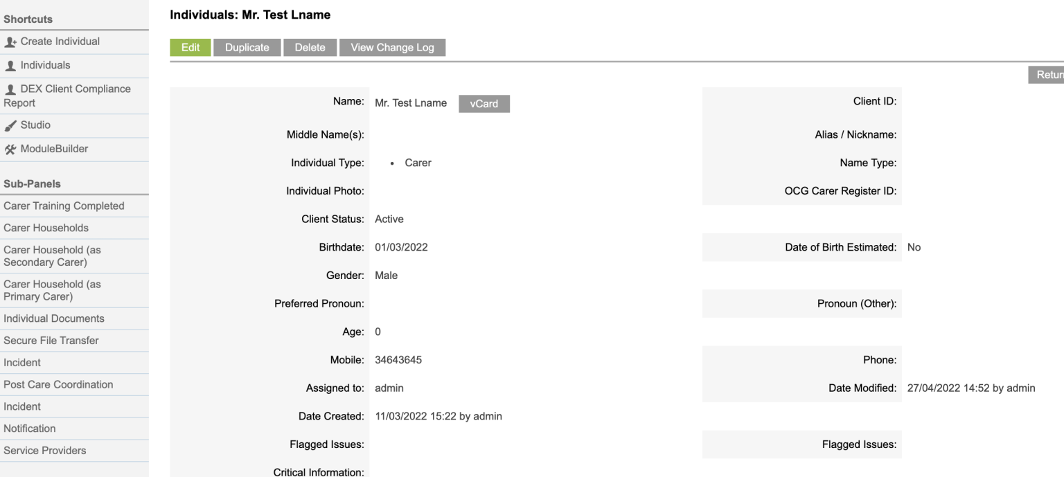 PSP – How to create an Individual record – Community Data Solutions