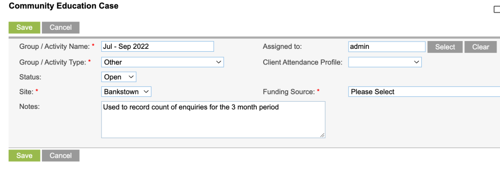 Recording Enquiries count for DEX Reporting – Community Data Solutions