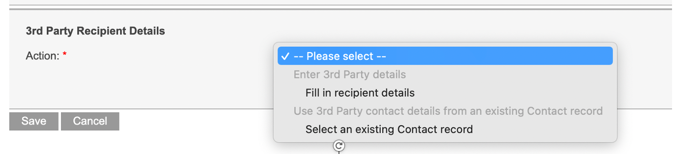 CI Assessment – Create and send to a 3rd party – Community Data Solutions