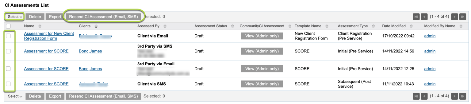 CI Assessment – Send reminders to clients who didn’t complete survey – Community Data Solutions