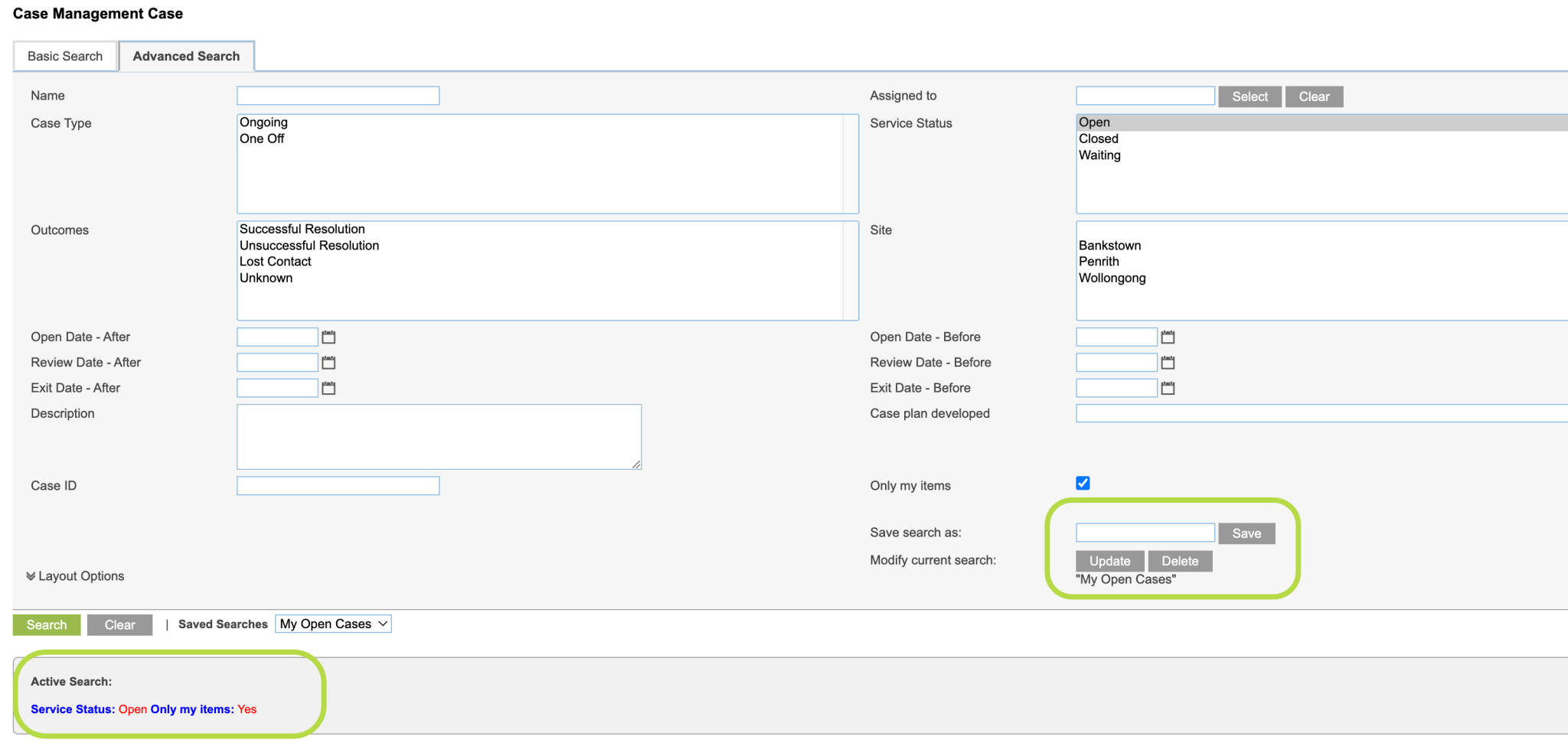 Saving a Search – Community Data Solutions