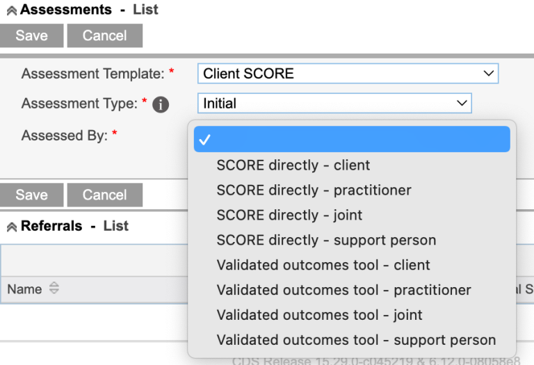 DSS SCORE Assessment for an Individual – Community Data Solutions