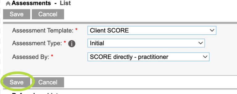 DSS SCORE Assessment for an Individual – Community Data Solutions