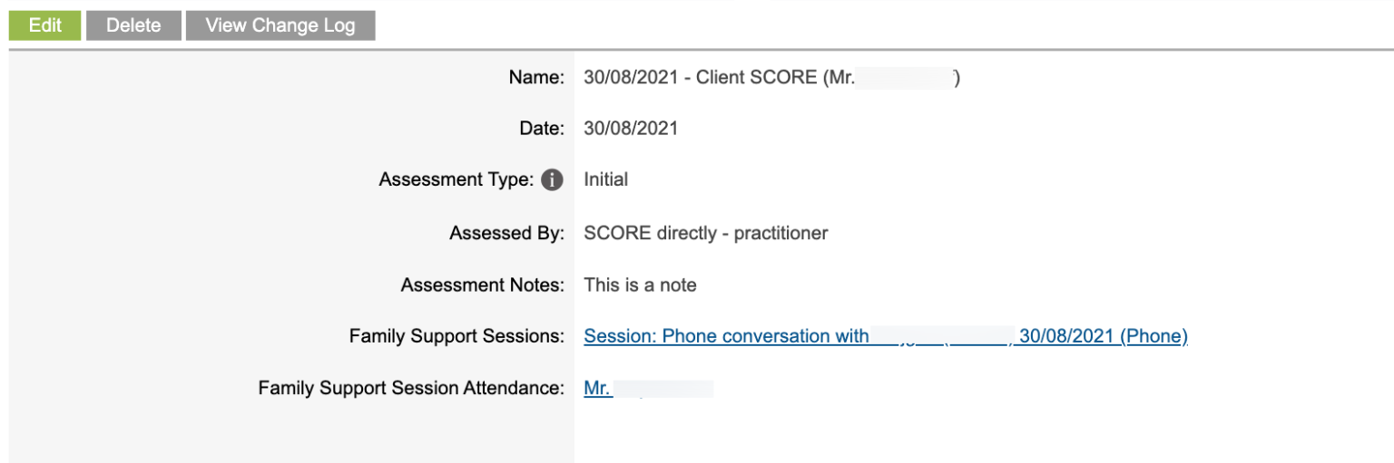 DSS SCORE Assessment for an Individual – Community Data Solutions