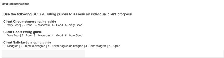 DSS SCORE Assessment for an Individual – Community Data Solutions