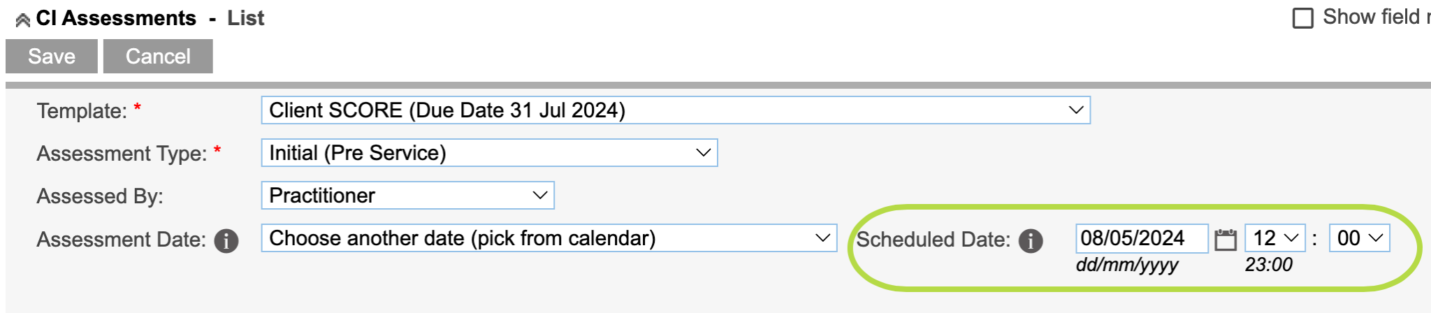 CI Assessment – Schedule Assessment for later – Community Data Solutions